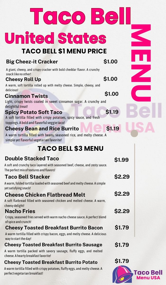Taco Bell Dollar Menu With Price USA 2025 – Taco Bell Menu